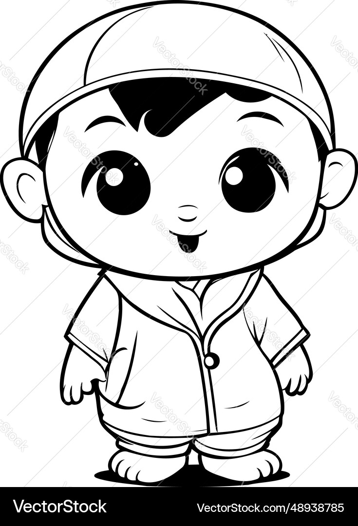 Cute little boy cartoon style Royalty Free Vector Image