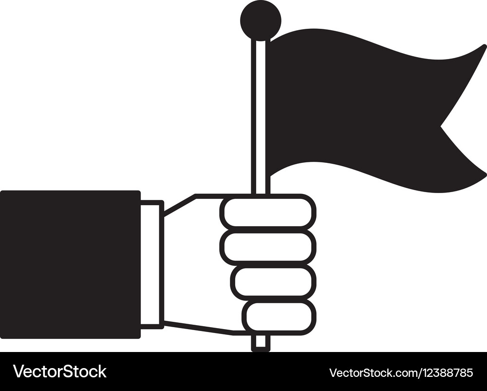 Hand human with flag Royalty Free Vector Image