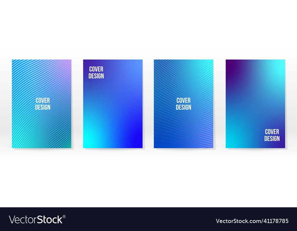 Minimal poster pastel soft blue gradient set Vector Image