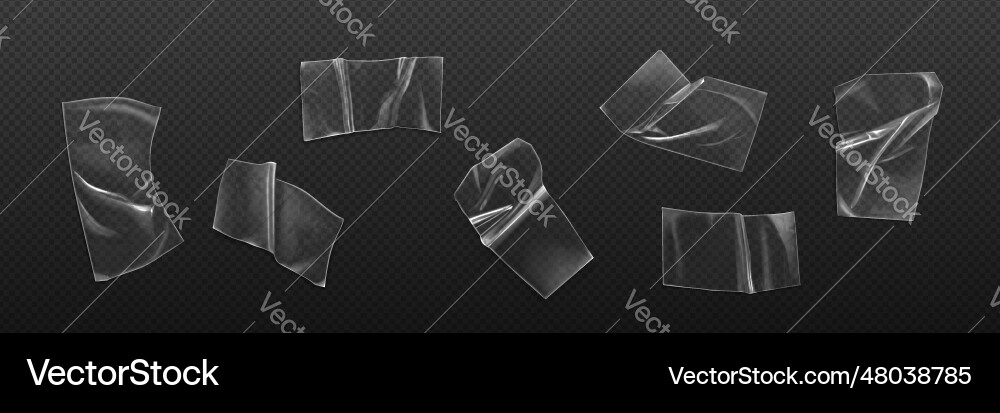 Realistic set of adhesive plastic tape Royalty Free Vector
