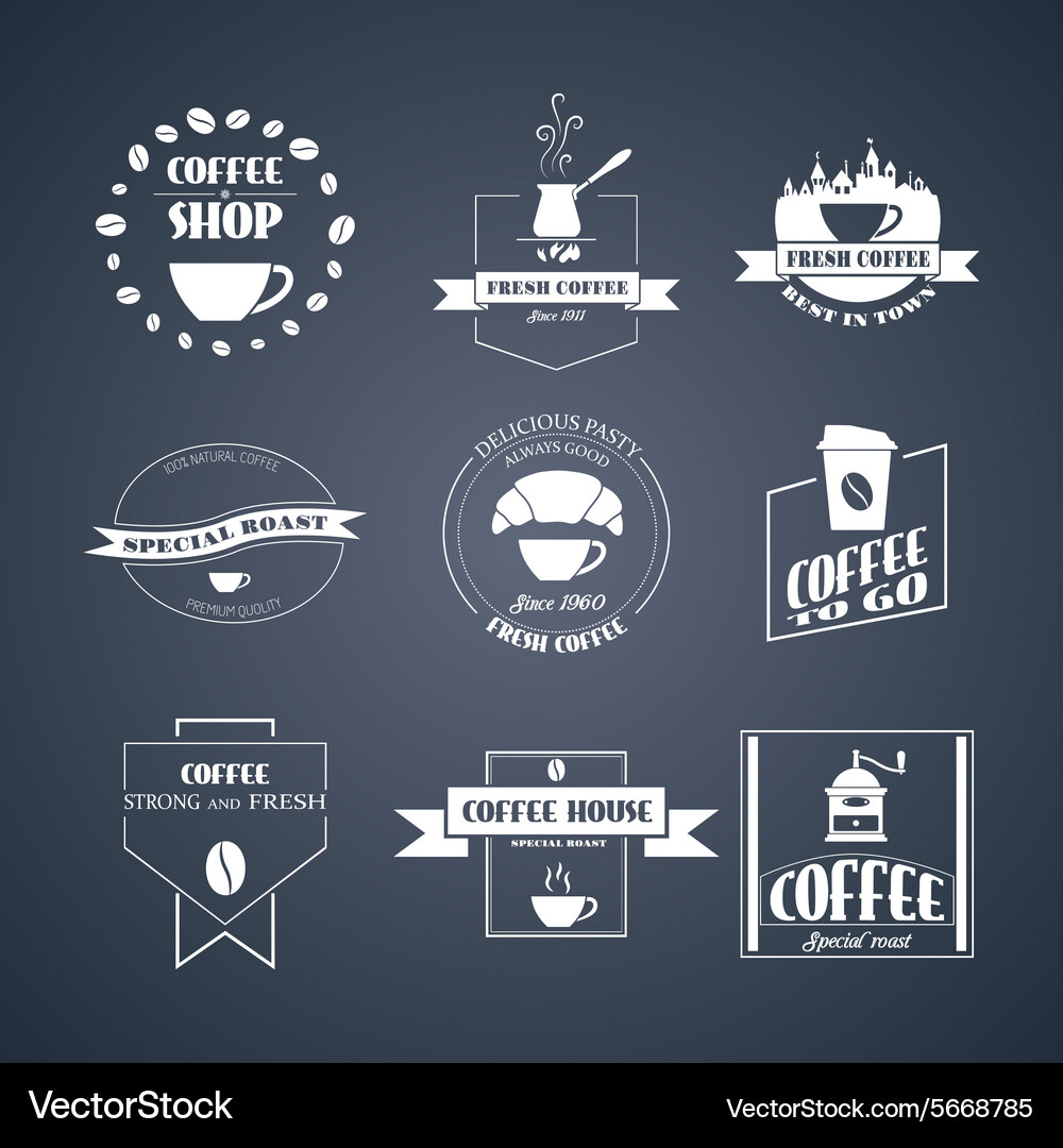 Set of coffee logos Royalty Free Vector Image - VectorStock