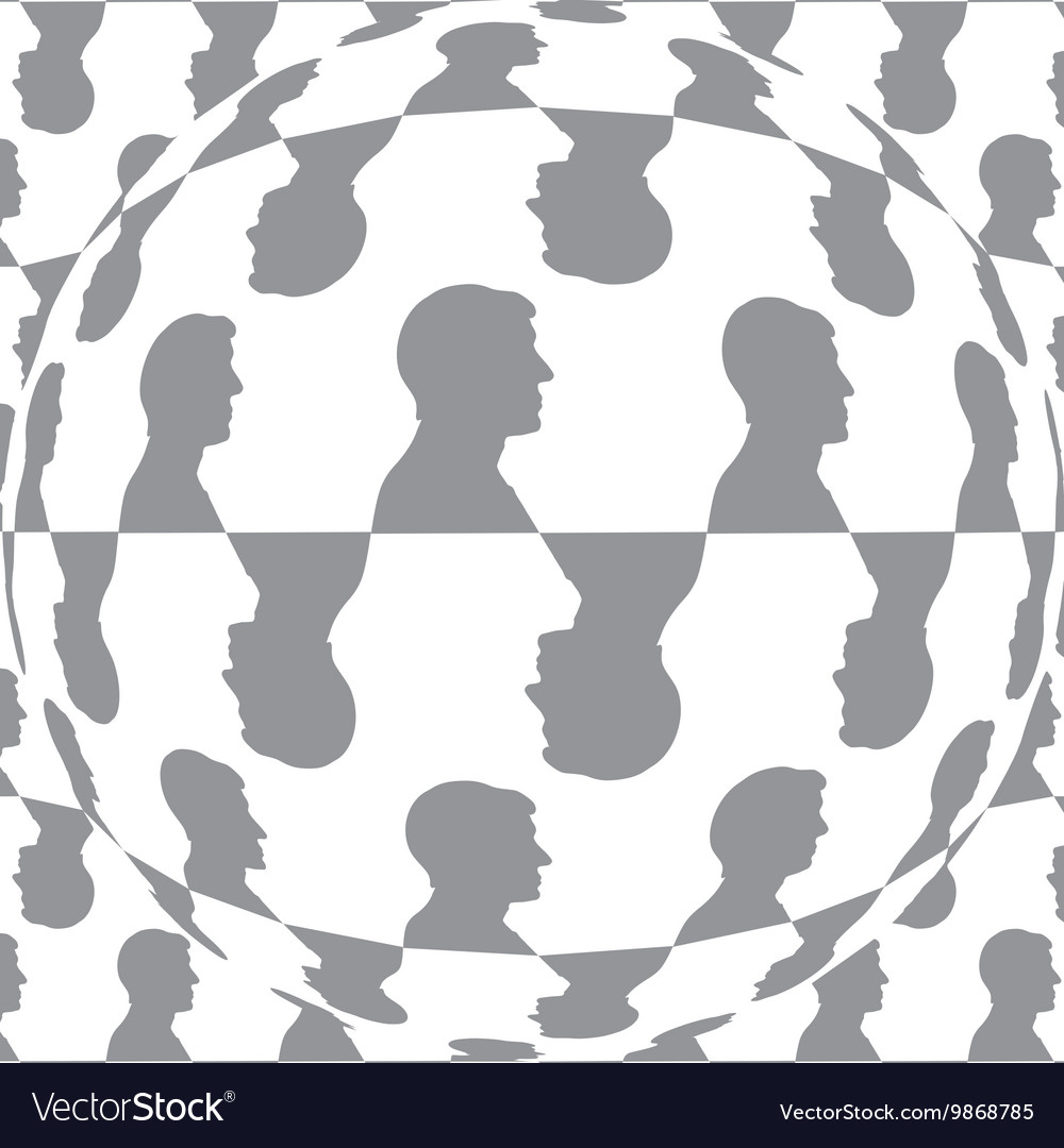 Sphere with man pattern background isolated Vector Image