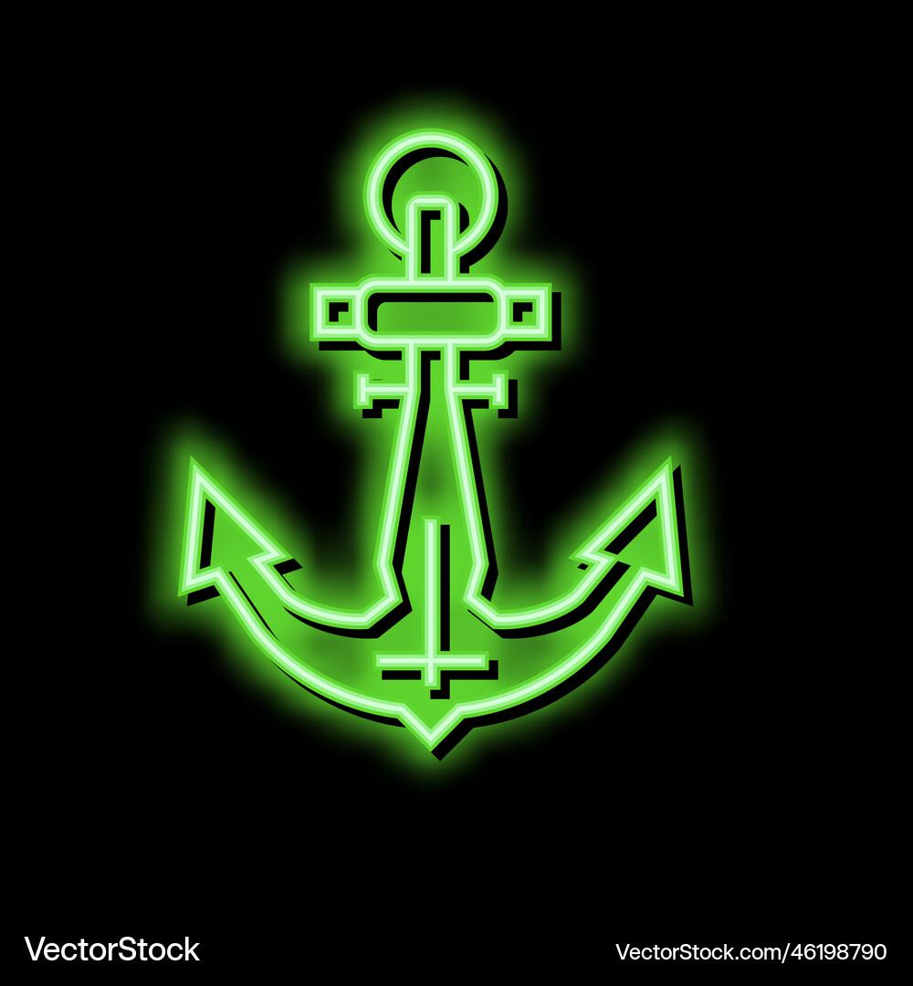 Anchor port neon glow icon Royalty Free Vector Image
