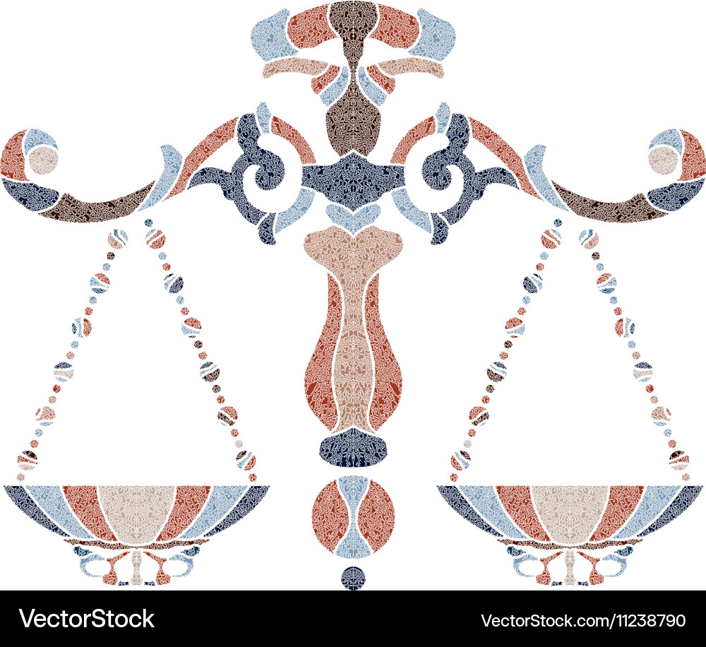 Bright scales zodiac libra sign Royalty Free Vector Image