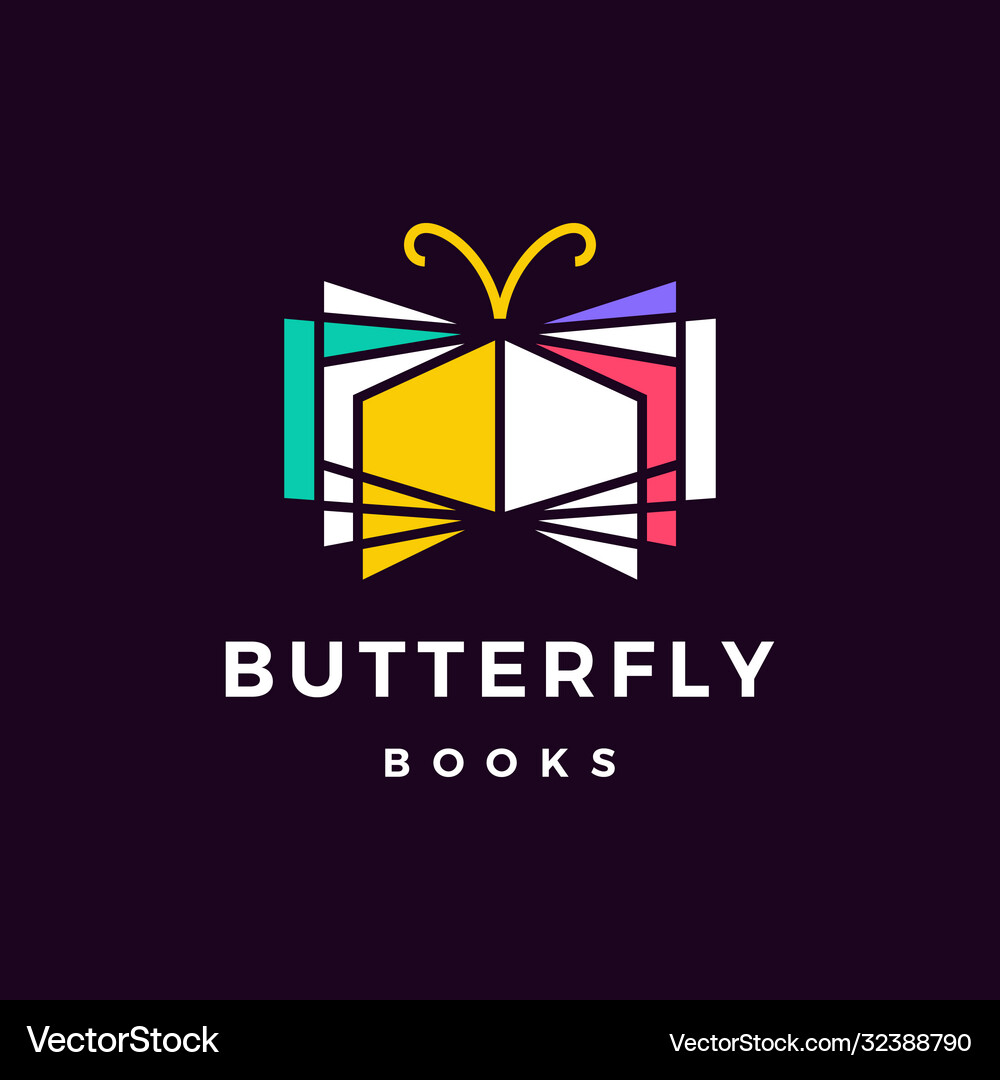 Butterfly books logo icon Royalty Free Vector Image