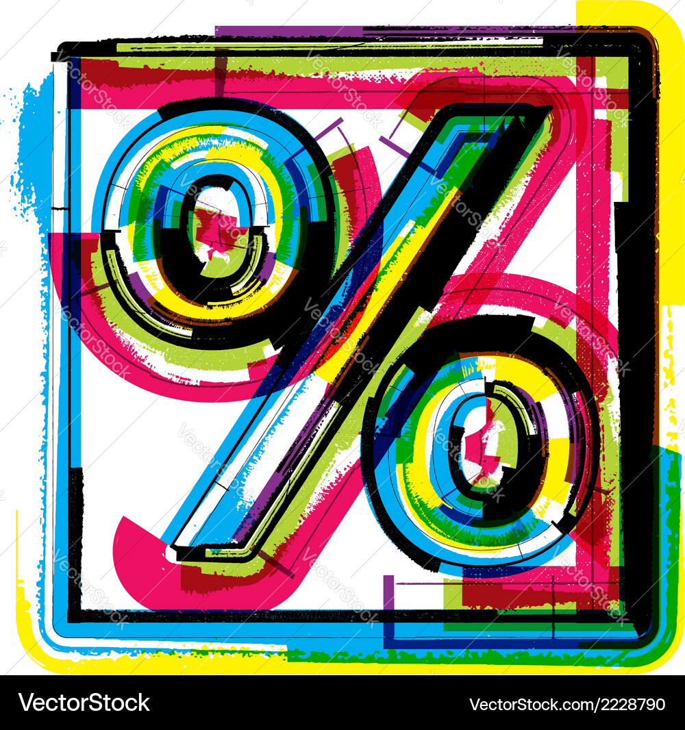 Colorful grunge symbol Royalty Free Vector Image