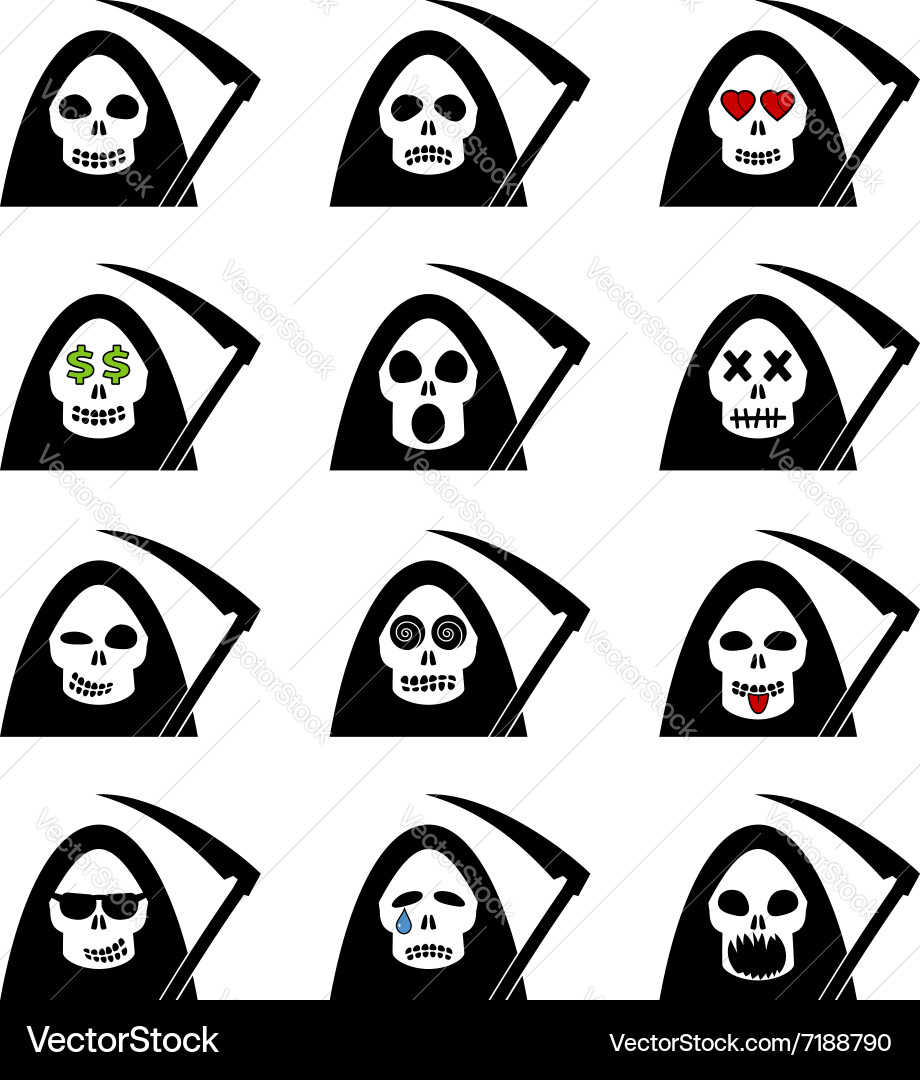 Death smile icons Royalty Free Vector Image - VectorStock