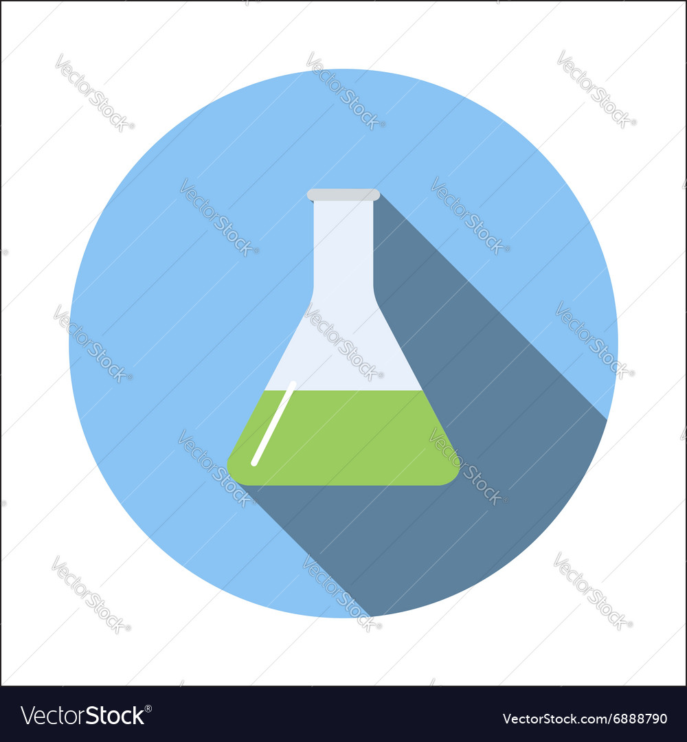 Flask flat icon Royalty Free Vector Image - VectorStock