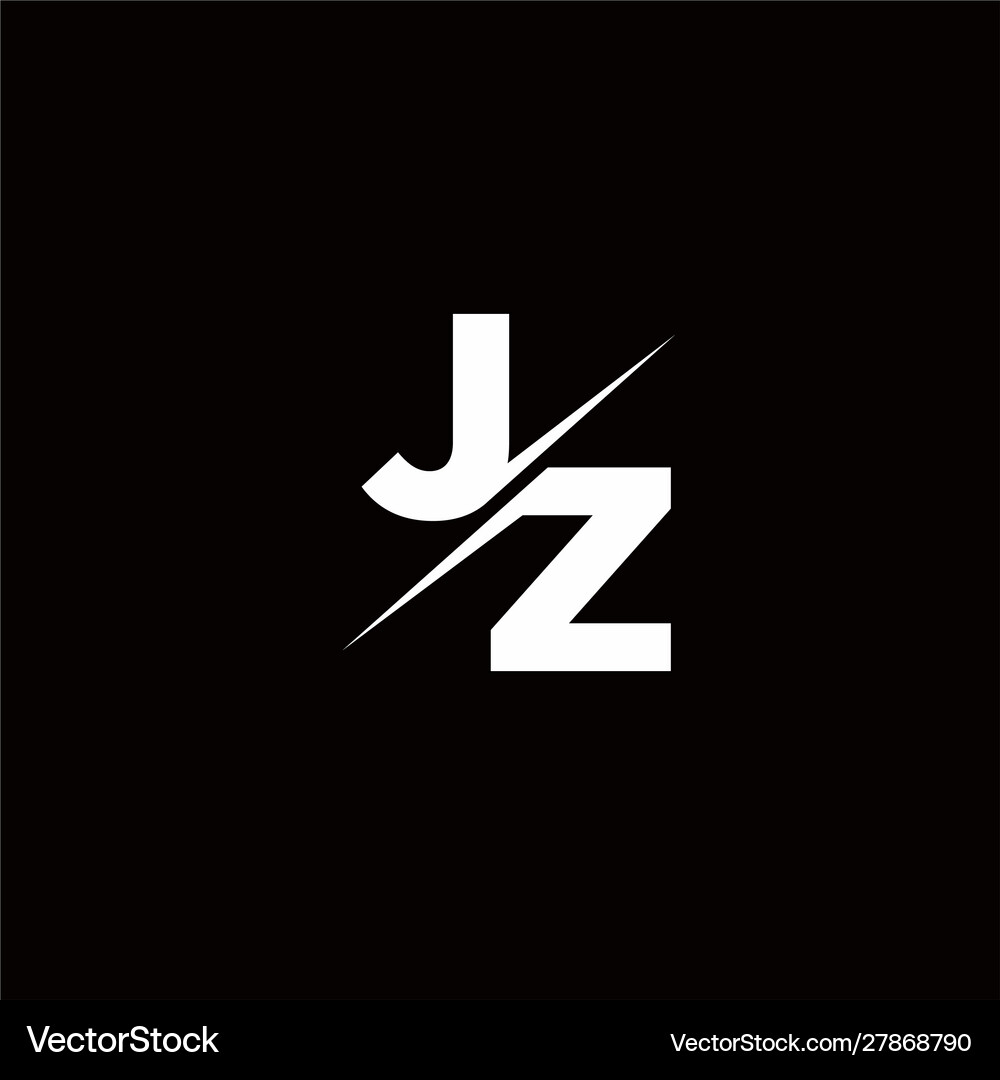 Jz logo letter monogram slash with modern Vector Image