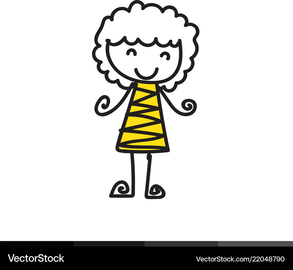 Kid cartoon doodle hand drawing design Royalty Free Vector
