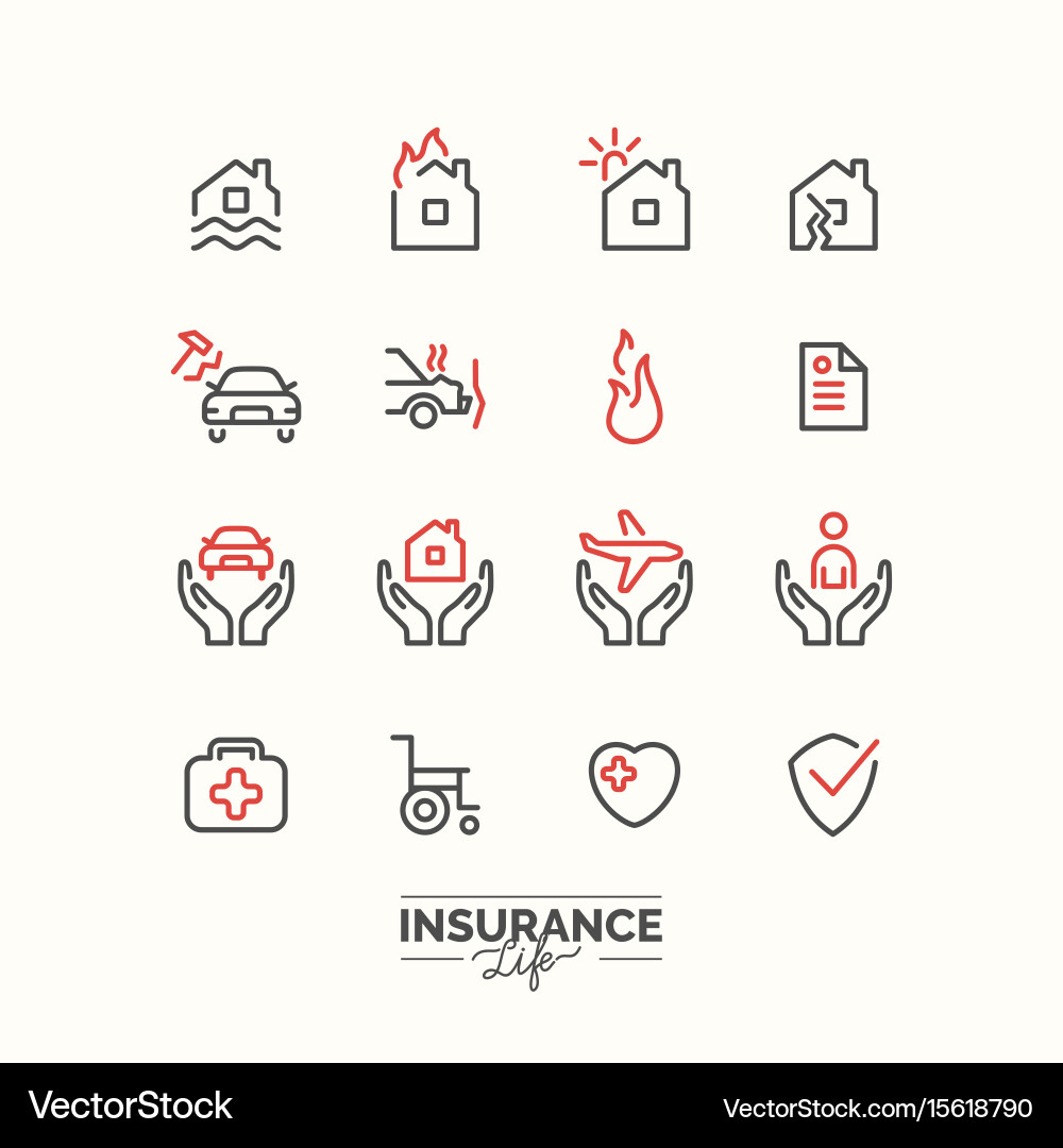 Life insurance icons Royalty Free Vector Image
