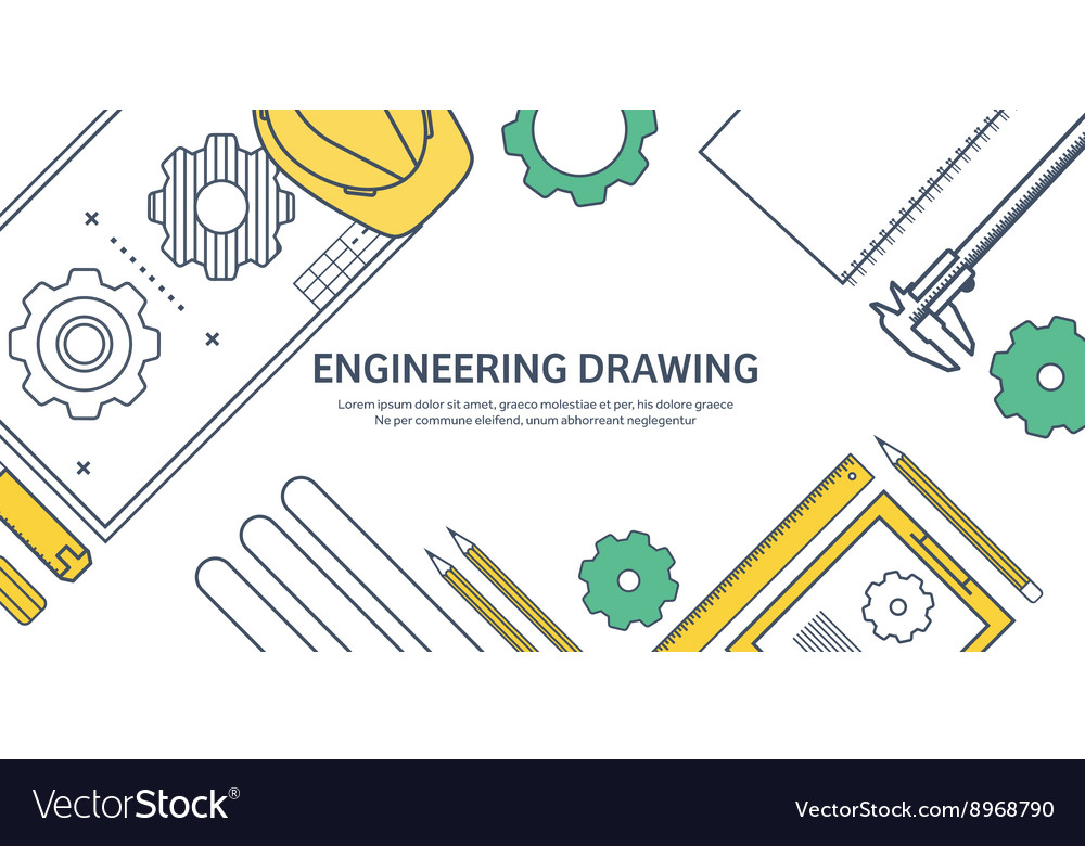 Lined outline engineering Royalty Free Vector Image