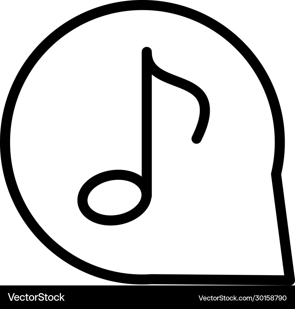 Note music bubble sound line style icon Royalty Free Vector