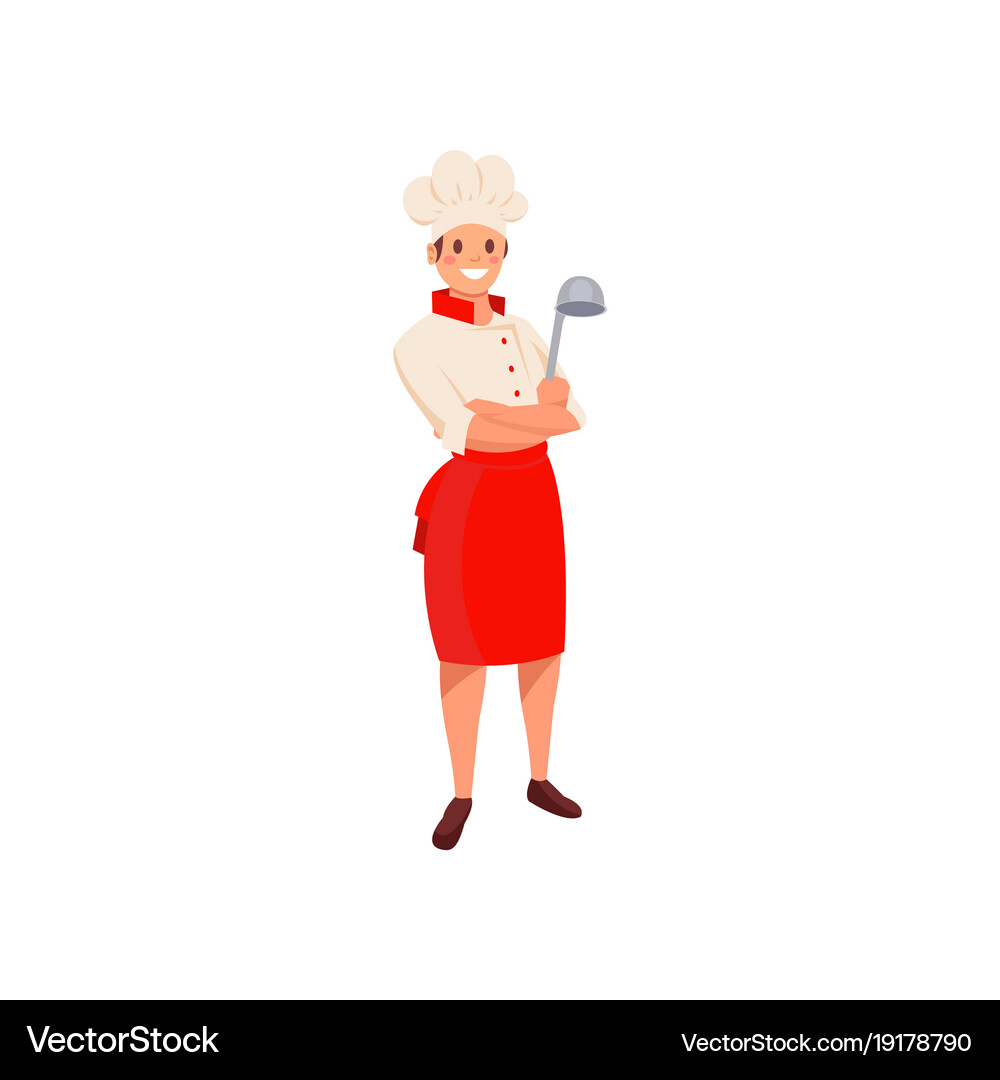 Professional restaurant chef in uniform with hat Vector Image