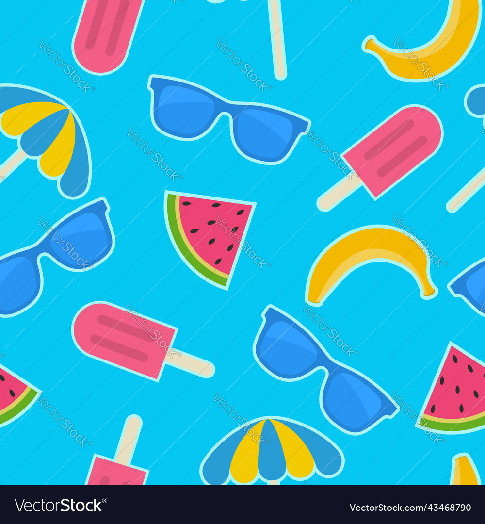 Seamless summer pattern background Royalty Free Vector Image