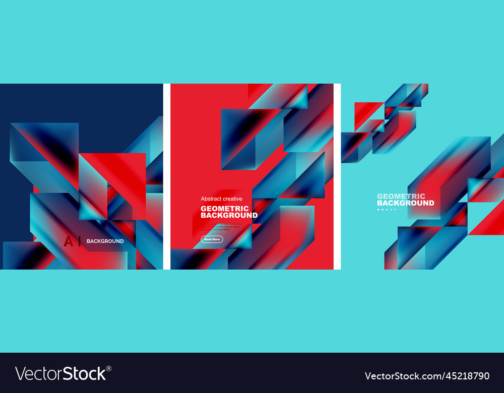 Set of abstract backgrounds overlapping geometric Vector Image