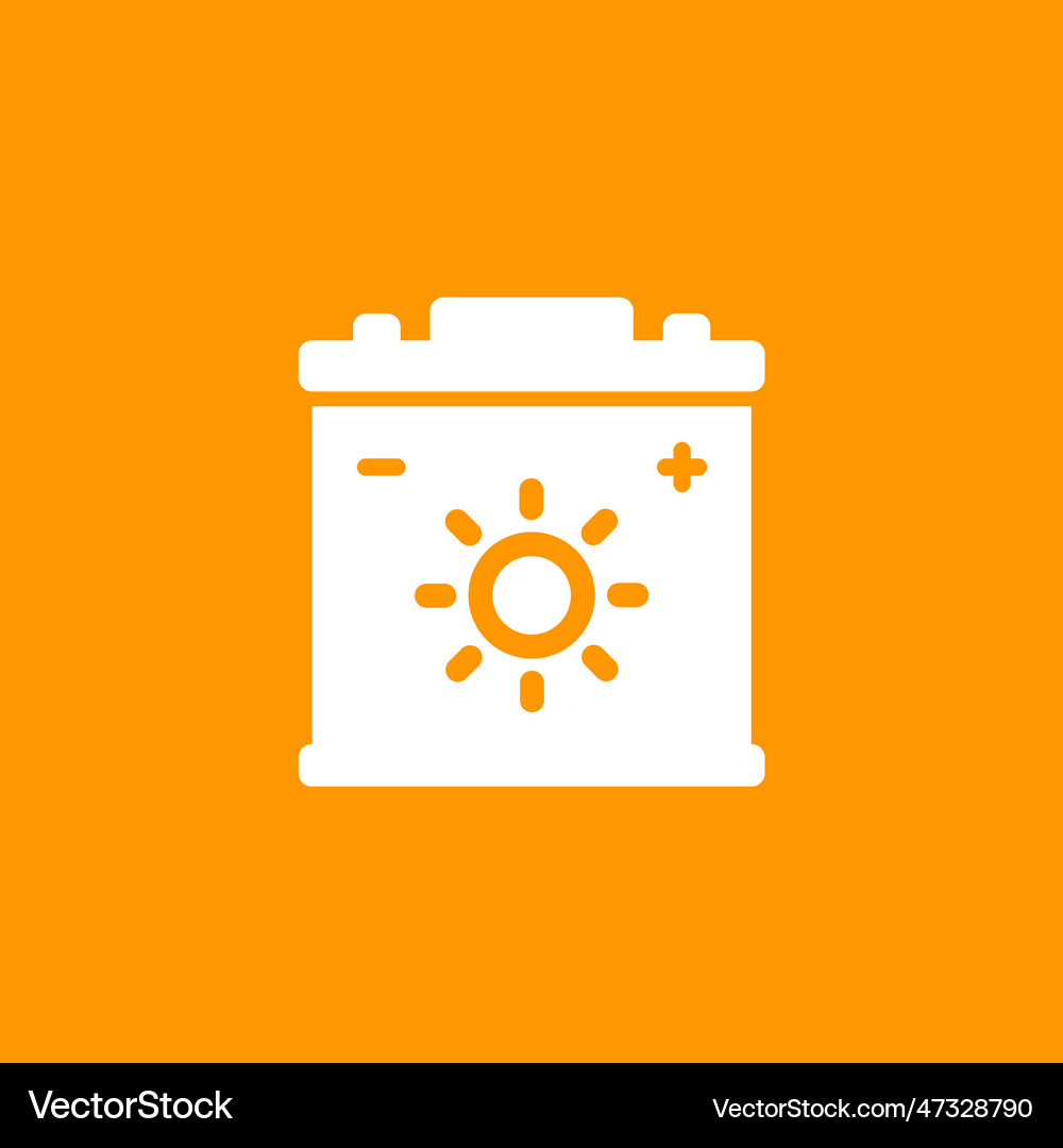 Storing solar energy icon with a battery Vector Image