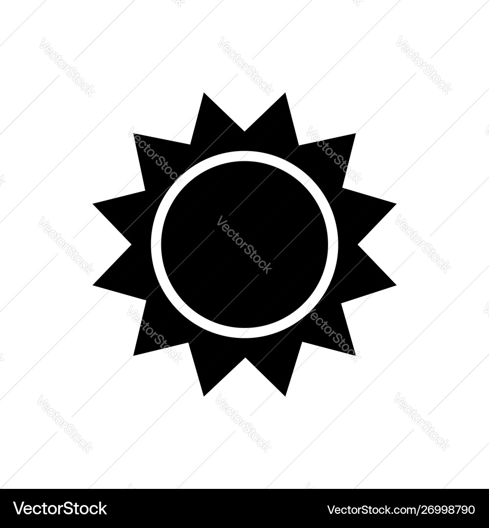 Sun glyph icon isolated flat symbol Royalty Free Vector