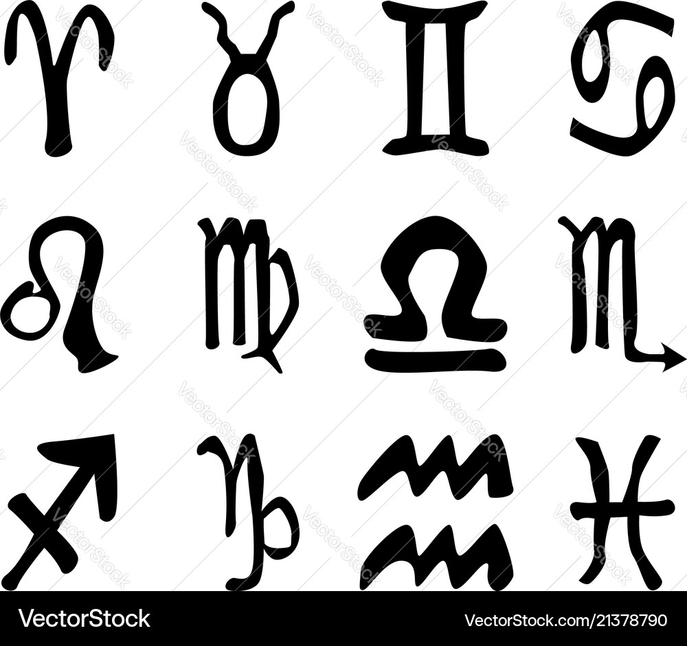 Sun sign silhouettes Royalty Free Vector Image