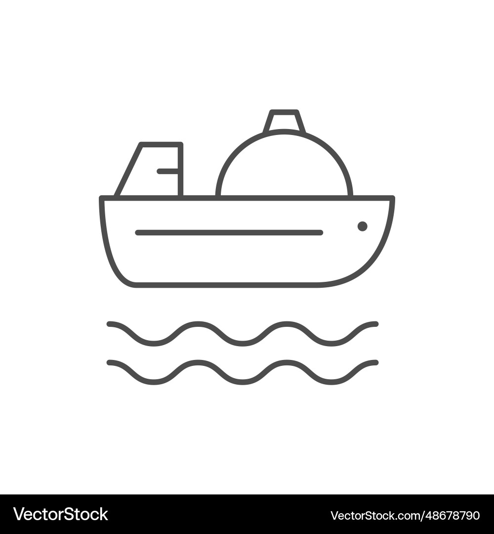 Tanker ship line outline icon Royalty Free Vector Image