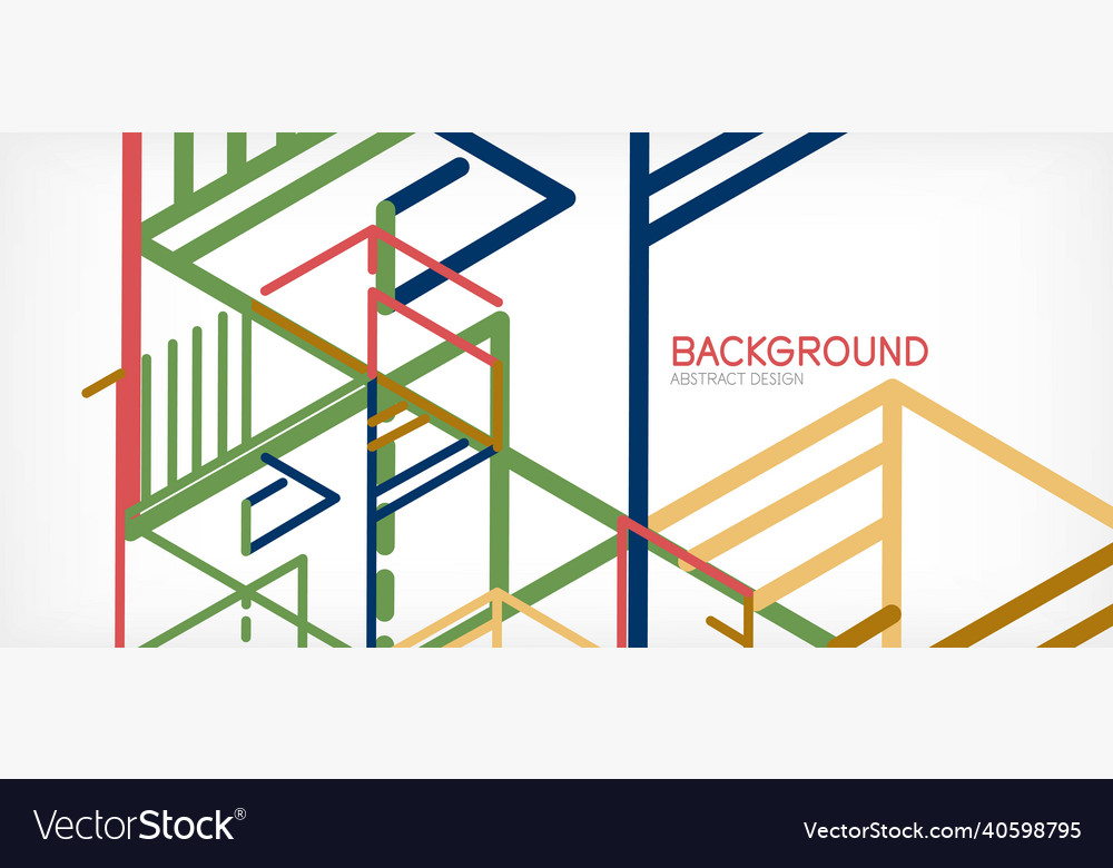 Abstract background color lines on white Vector Image