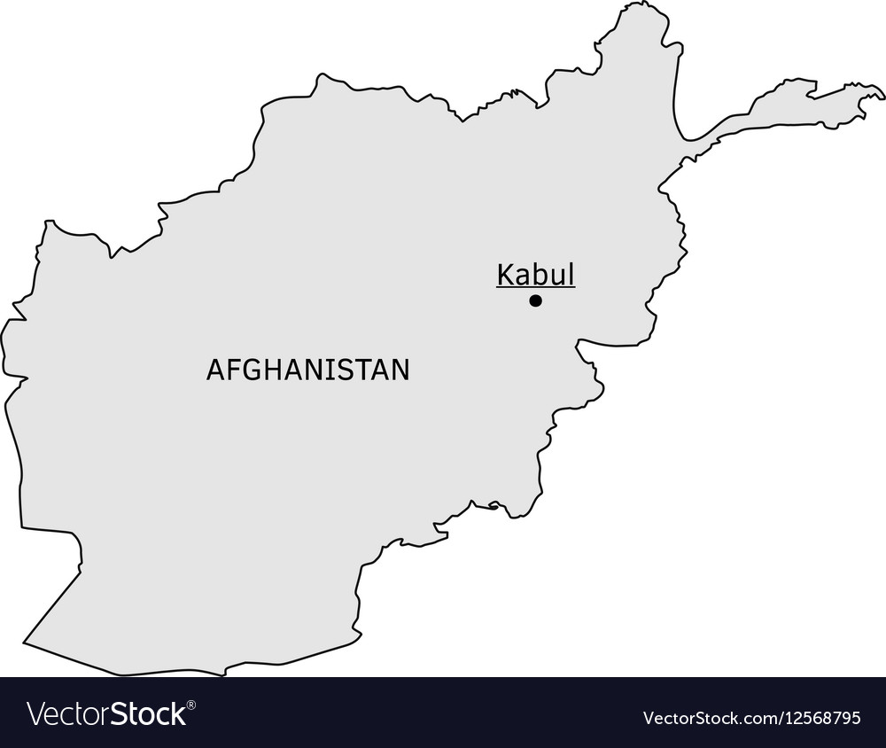 Afghanistan Map with Kabul Capital Royalty Free Vector Image