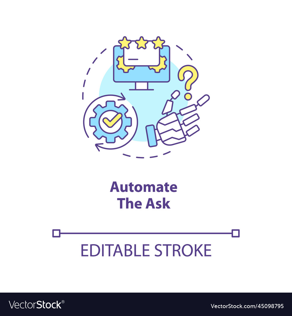Automate the ask concept icon Royalty Free Vector Image Automate the ask concept icon Royalty Free Vector Image