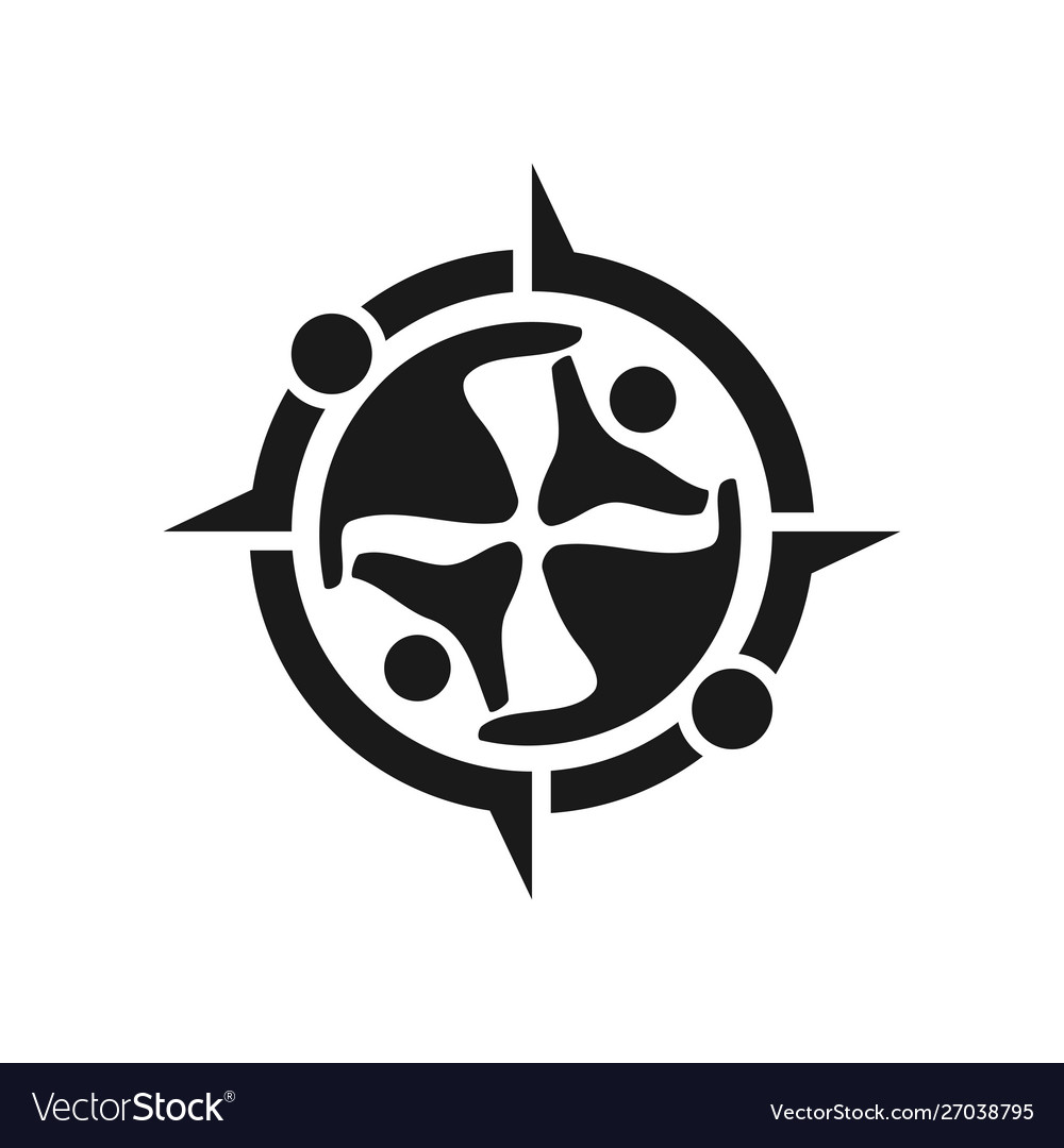 Compass adventure commitment teamwork together Vector Image