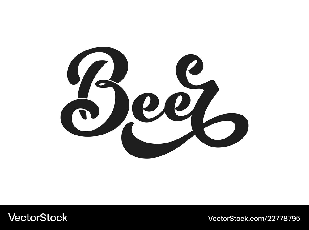 Craft beer logo handwritten lettering Royalty Free Vector
