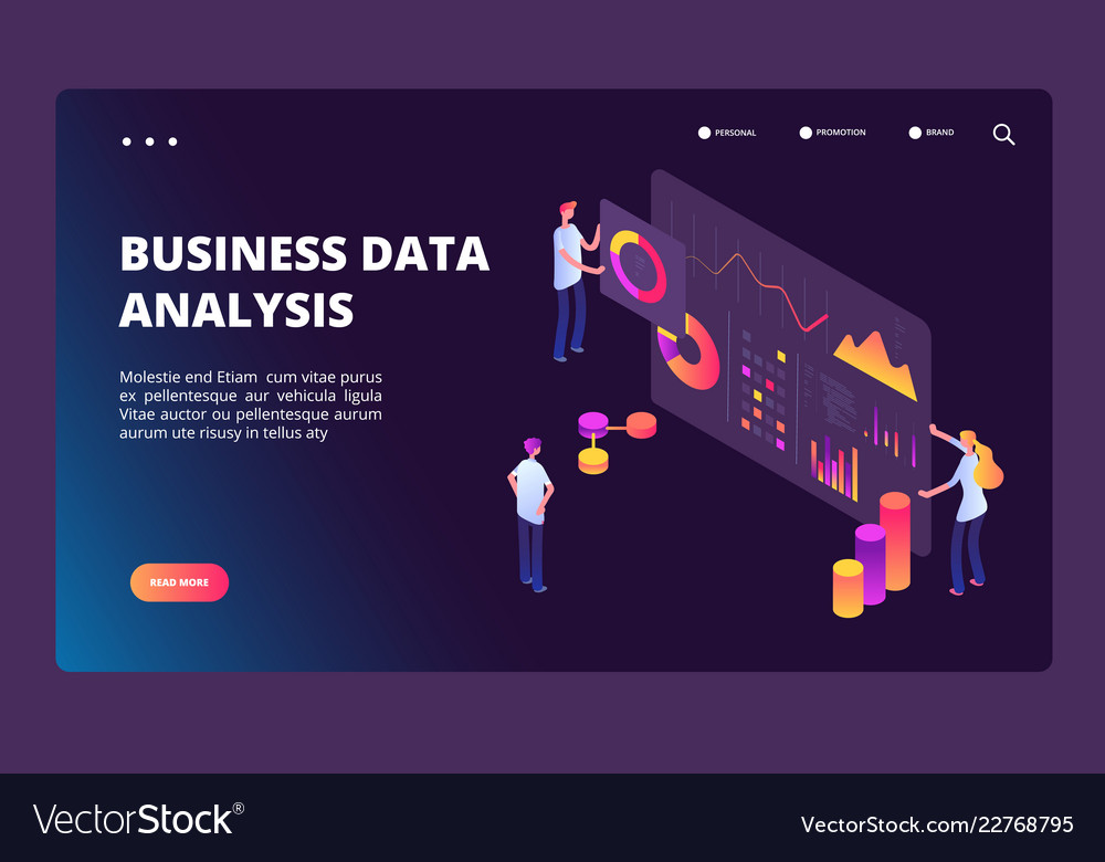 Data optimization isometric concept person with Vector Image