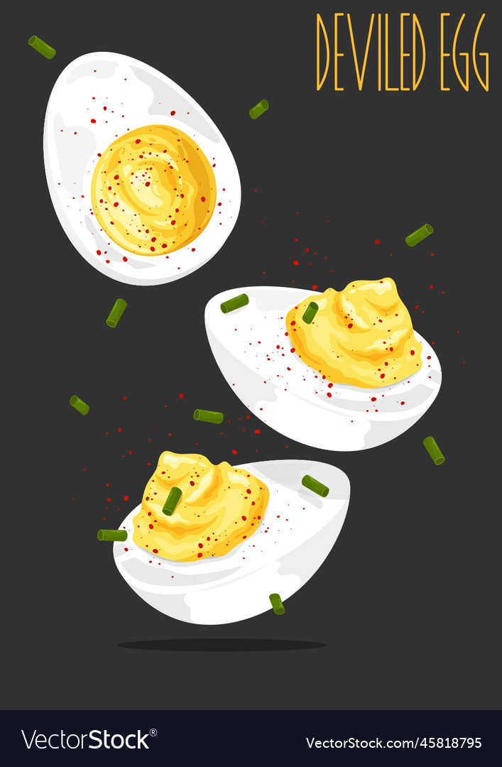Deviled egg Royalty Free Vector Image - VectorStock
