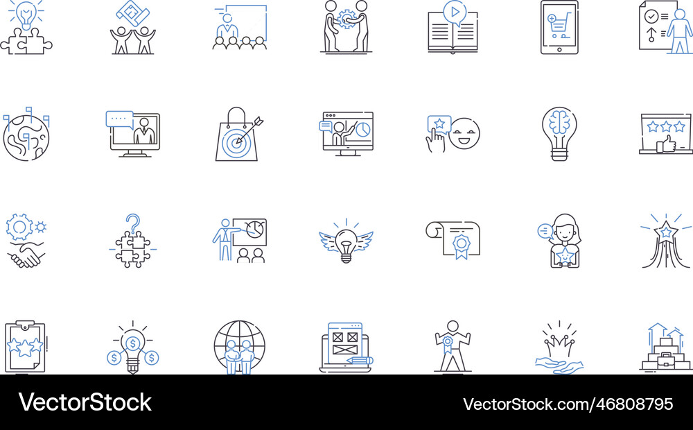 Engagement concept line icons collection Vector Image