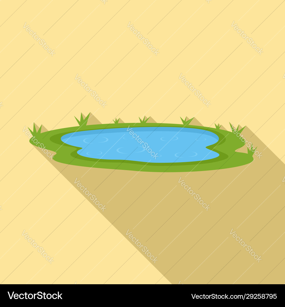 Park city lake icon flat style Royalty Free Vector Image