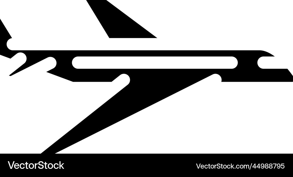 Passenger airliner airplane glyph icon Royalty Free Vector