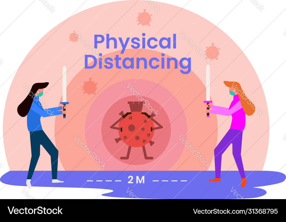 Physical distance and social Royalty Free Vector Image