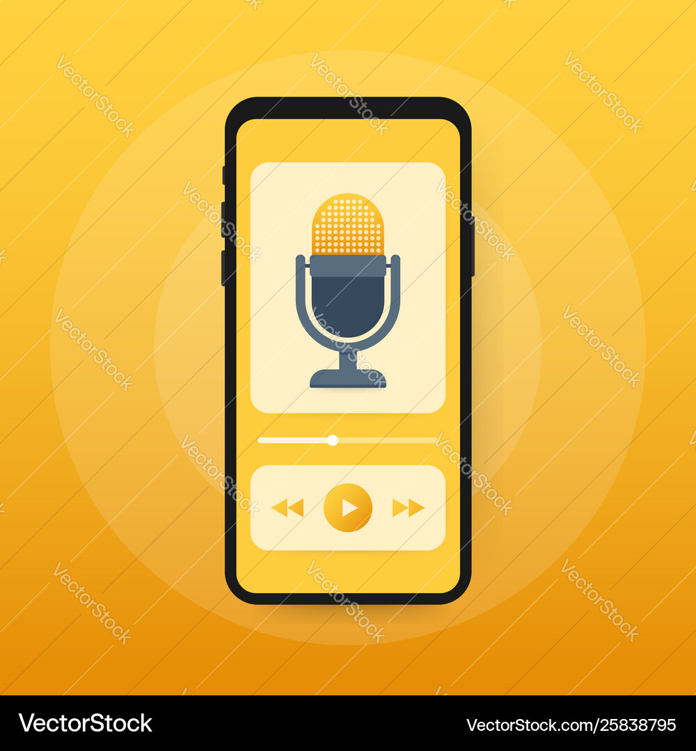 Podcast icon symbol in flat isometric style Vector Image
