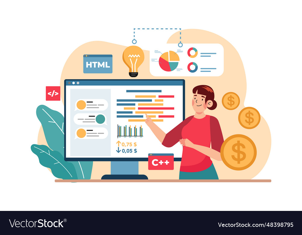 Project presentation regarding development Vector Image