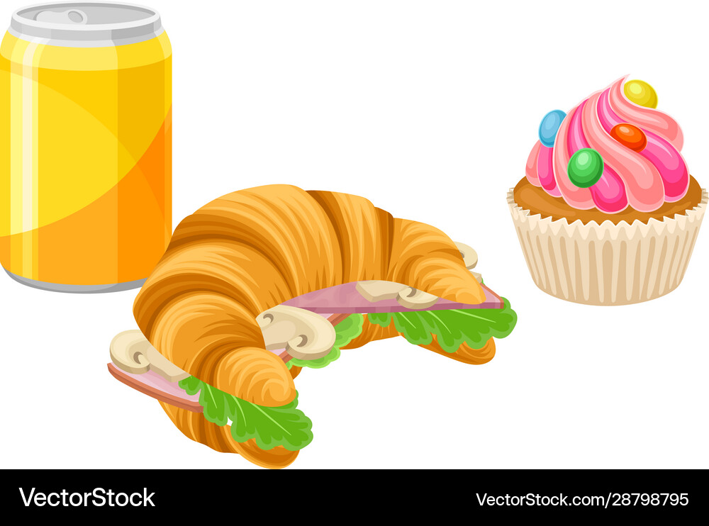 Takeaway products for snack break with stuffed Vector Image