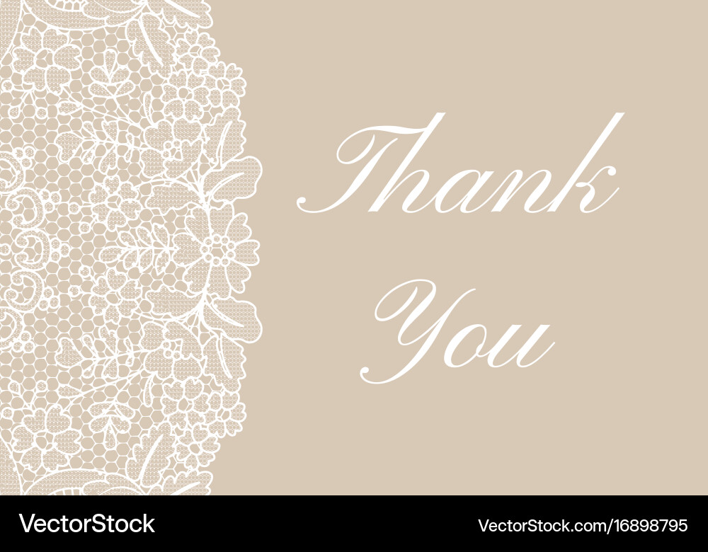 Thank you lace card Royalty Free Vector Image - VectorStock