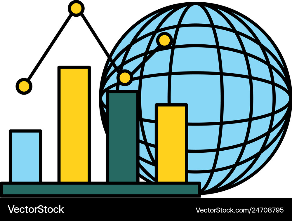 World business statistics chart economy Royalty Free Vector