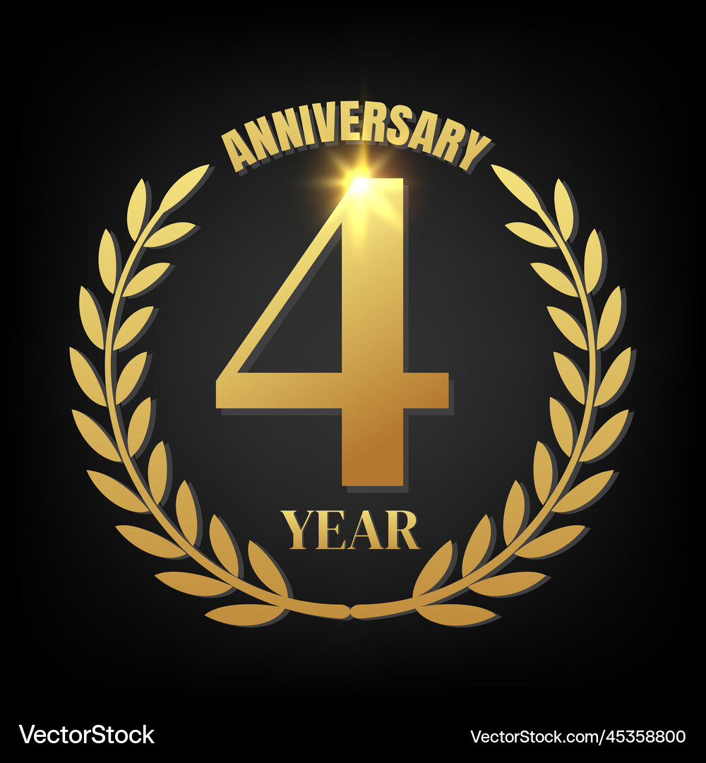 4th golden anniversary logo Royalty Free Vector Image