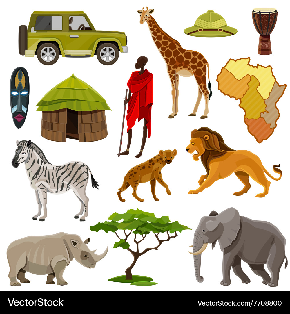 Africa icons set Royalty Free Vector Image - VectorStock