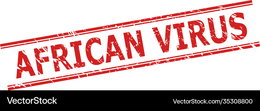 African virus stamp seal with rubber texture Vector Image
