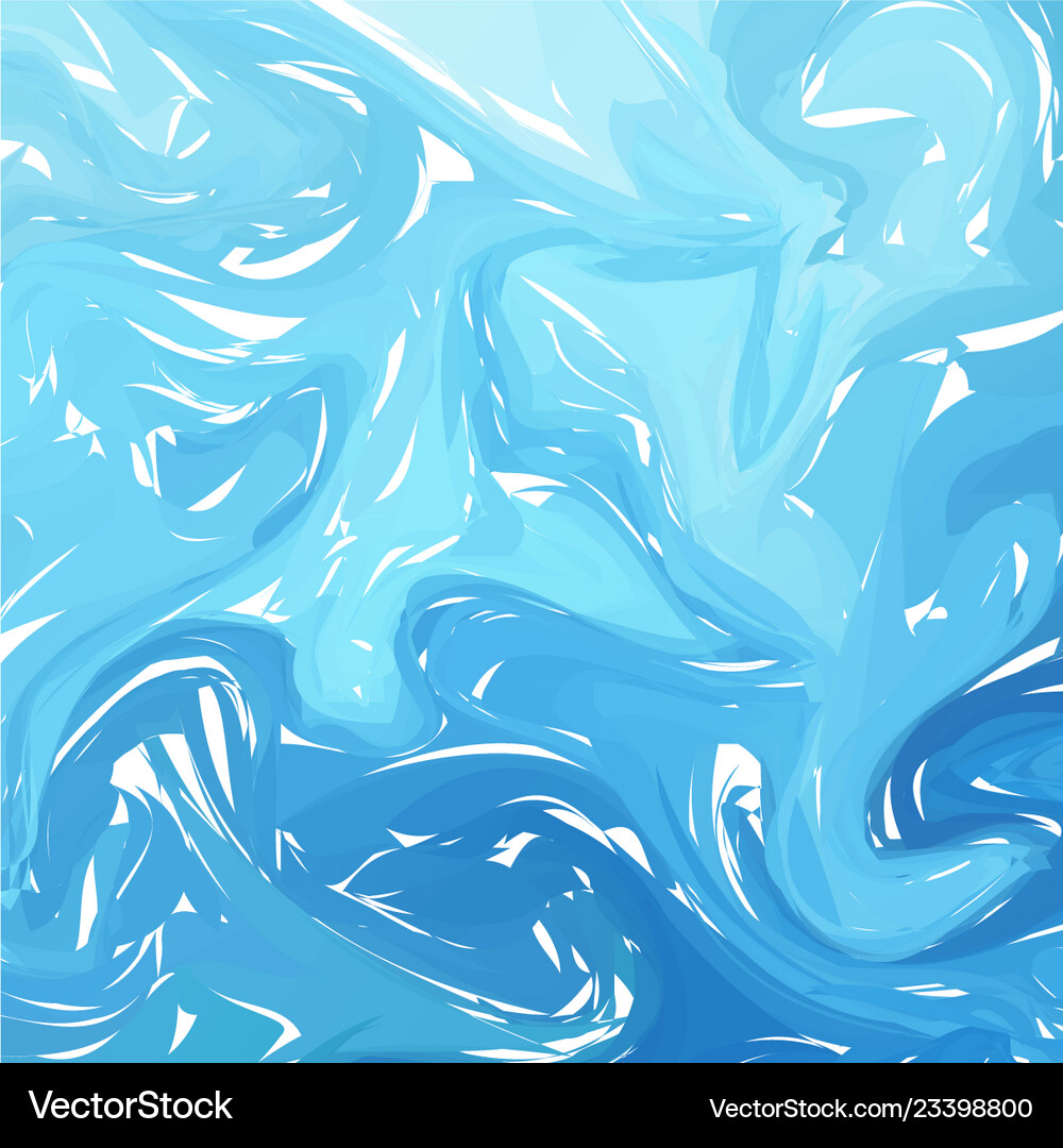 Blue white hand drawn artwork on water marble Vector Image