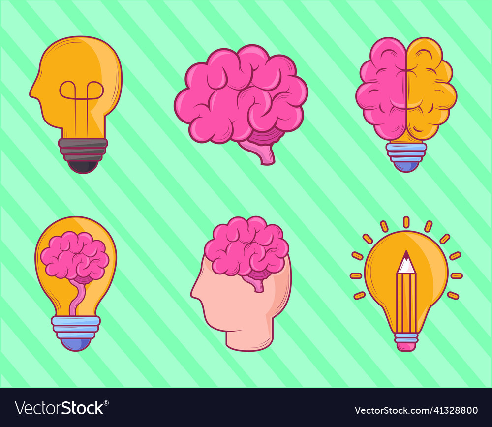Brain creative part set Royalty Free Vector Image