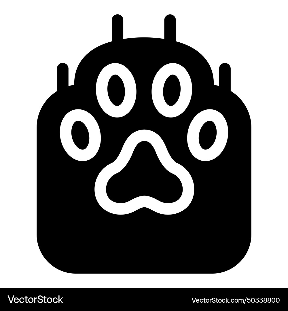 Cat paw flat icon isolated on white background Vector Image