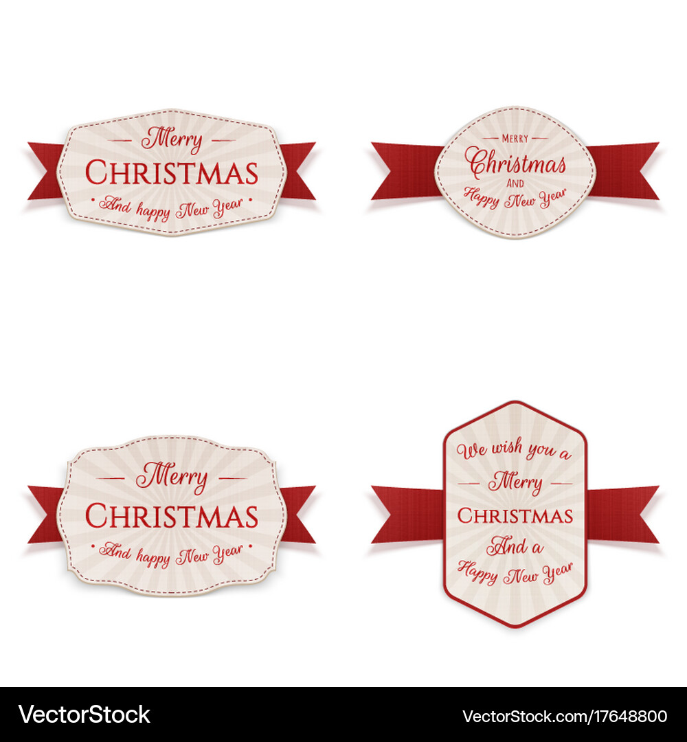 Christmas banners labels or badges set Royalty Free Vector