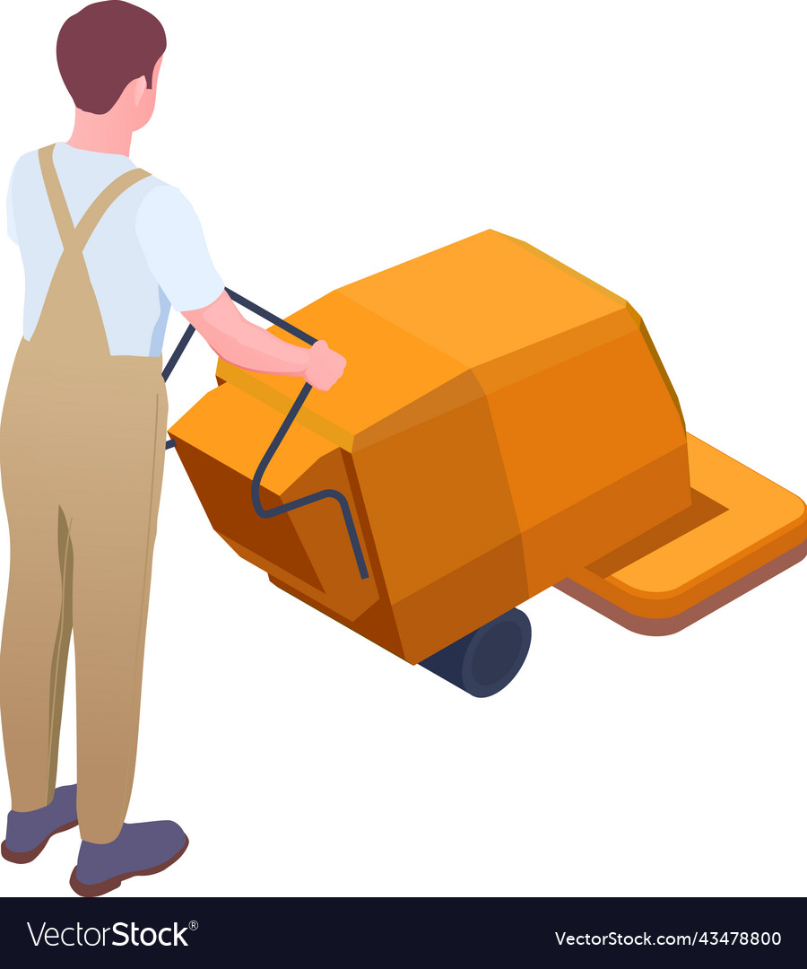 Cleanup machine operator composition Royalty Free Vector