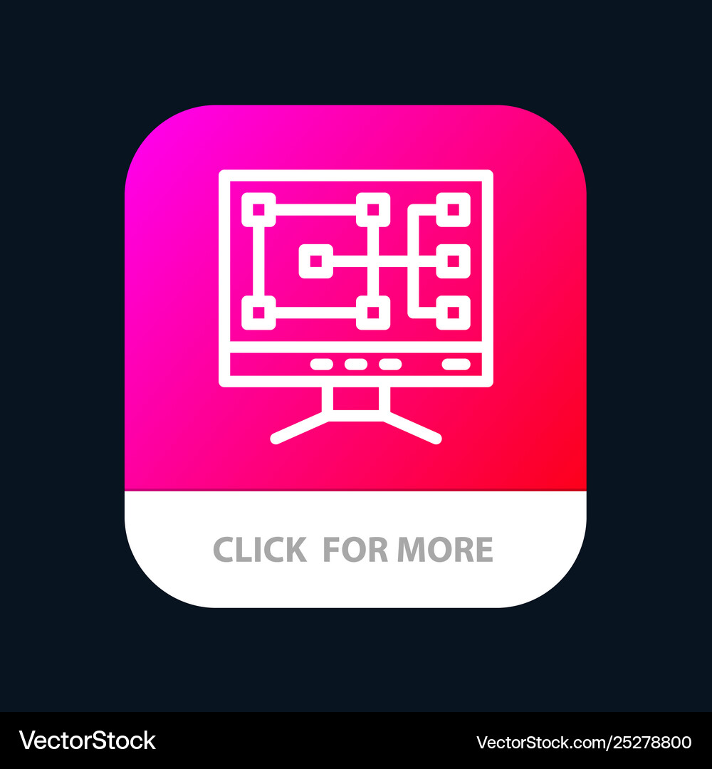 Computer construction repair mobile app button Vector Image
