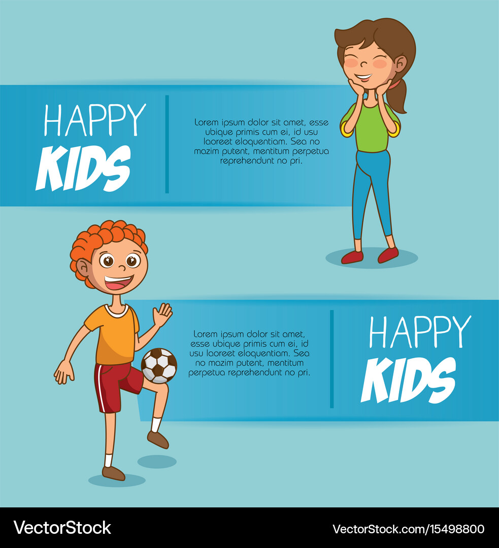 Cute colorful kids template Royalty Free Vector Image